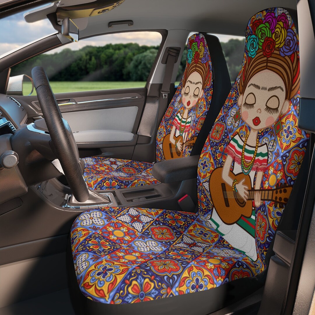 Frida Car Seat Covers,mexican Tiles Car Decor Aesthetic Gift for Her ...