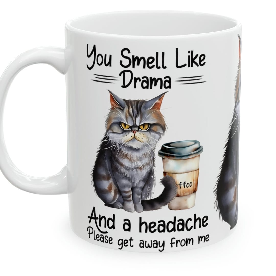 Grumpy Cat Coffee Mug, Sarcastic Ceramic Mug With Handle 11 Oz ...
