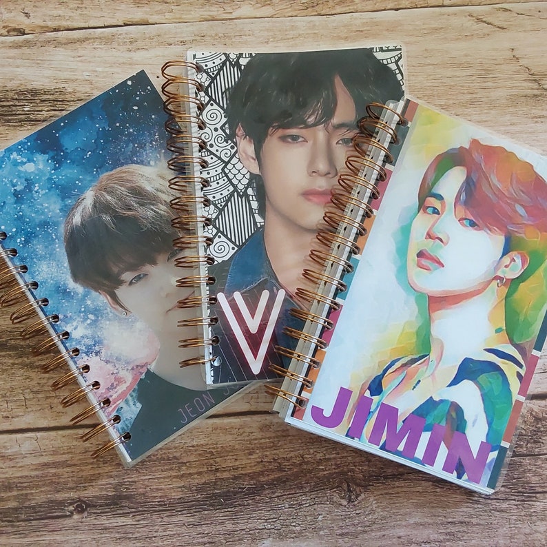 Kpop Spiral Notebook Pack of 3 Korea Stationery Set Matching Bookmarks ...