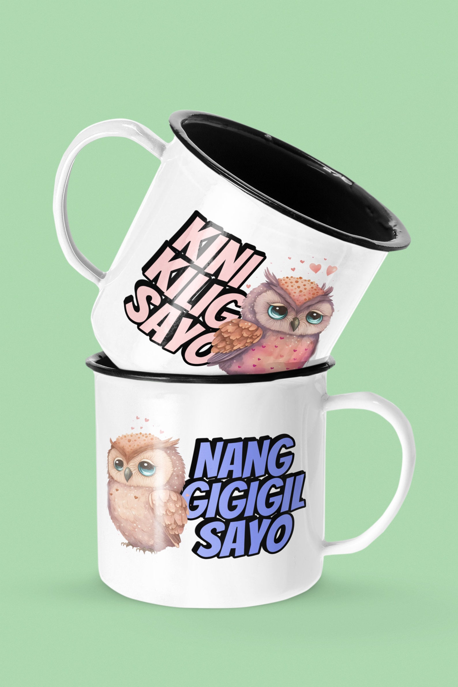 Filipino Enamel Mug Set of 2 Pinoy Coffee Mug Filipino Gifts for ...