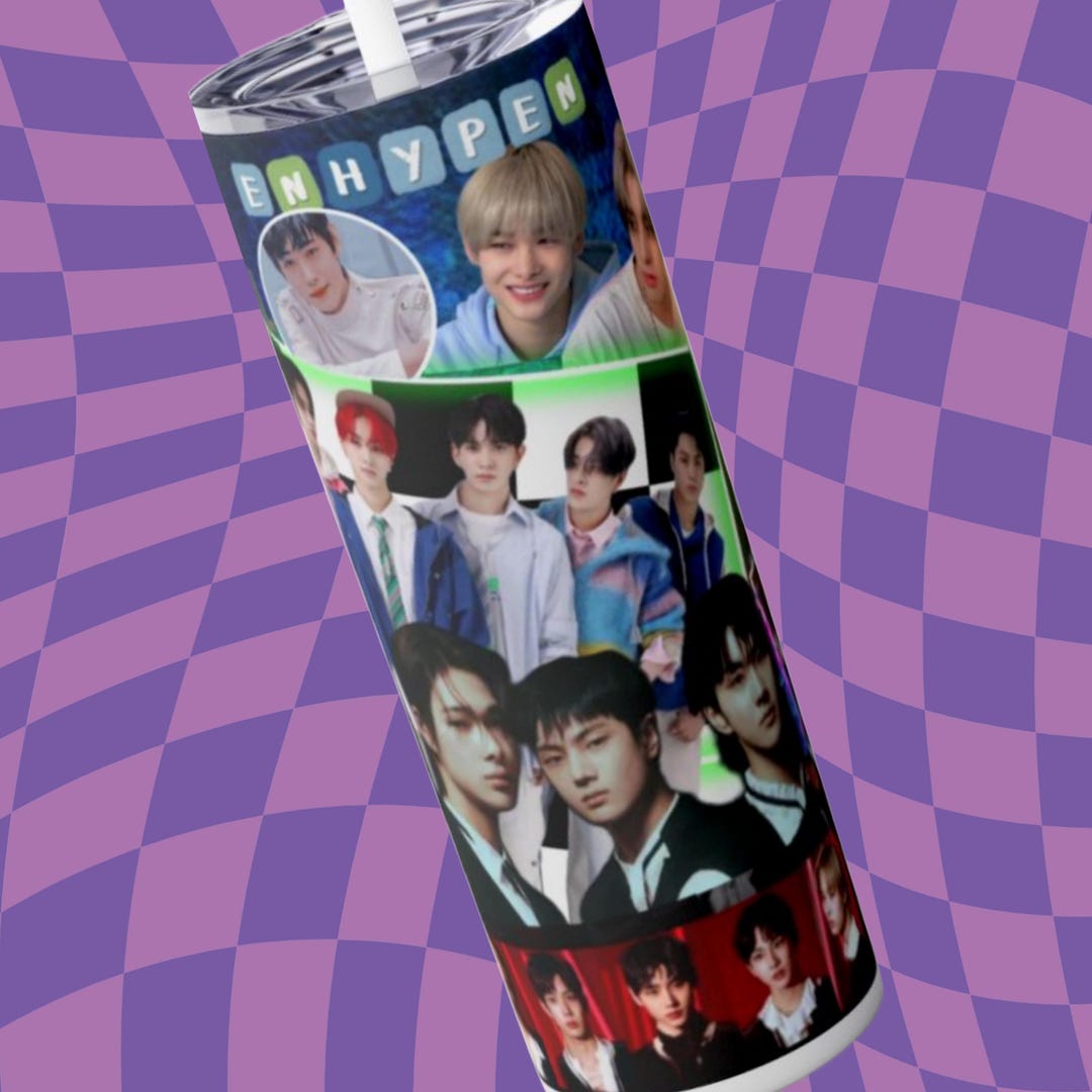 Enhypen Skinny Tumbler 20 Oz, Kpop Gift for Teens, Korean Stainless ...