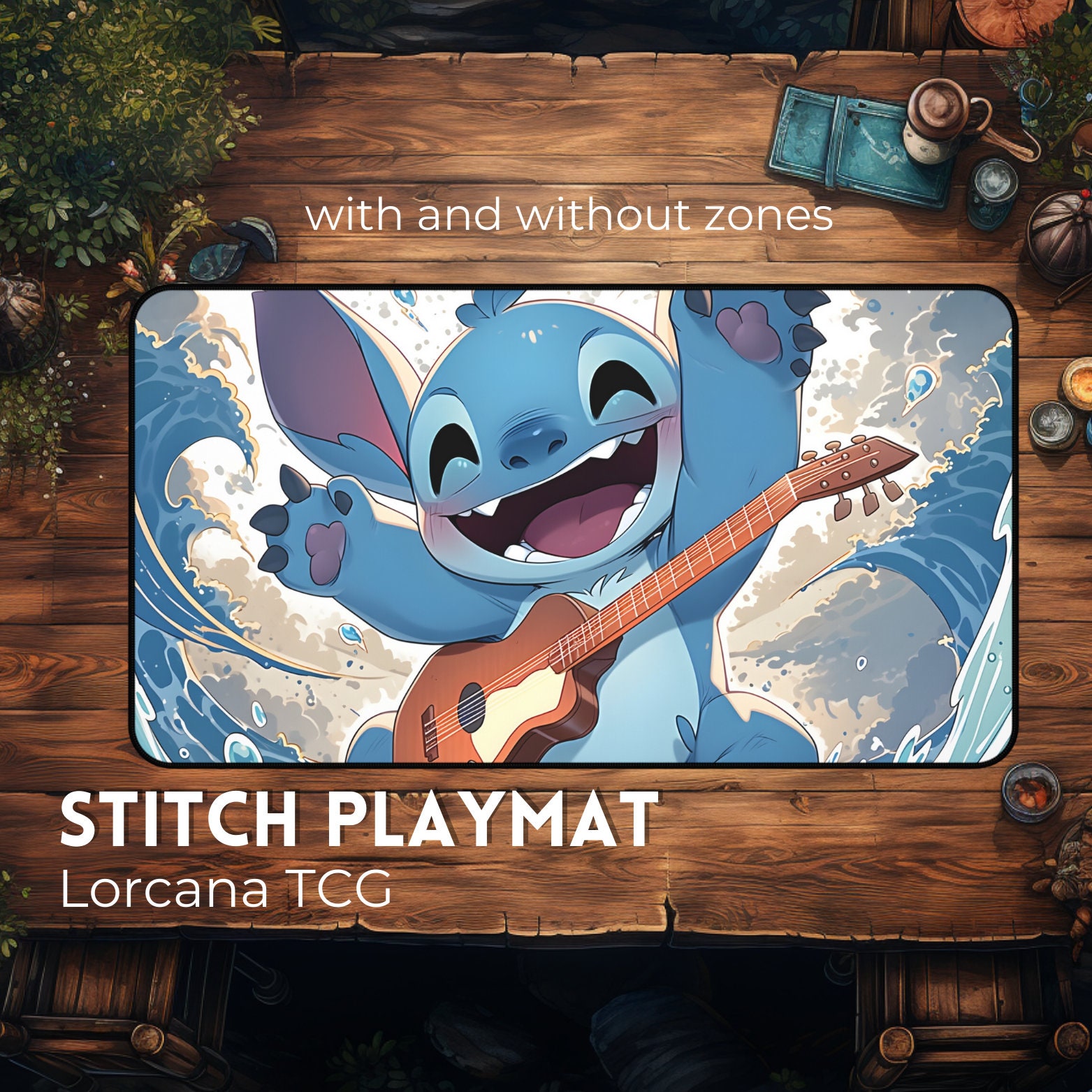 Adorable Rocker Stitch Playmat for Lorcana the Card Game Choose With or ...