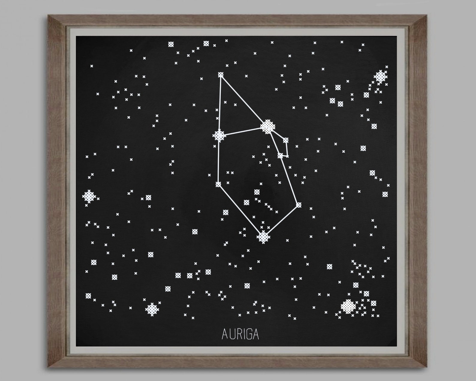 Auriga Constellation, Cross Stitch Pattern, Beginner Needlepoint Chart, Easy Embroidery ...