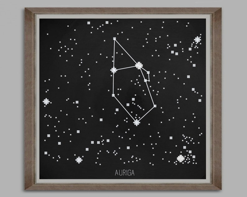 Auriga Constellation, Cross Stitch Pattern, Beginner Needlepoint Chart ...