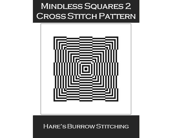 Mindless Squares Pattern 2, Square Cross Stitch Pattern, Beginner ...