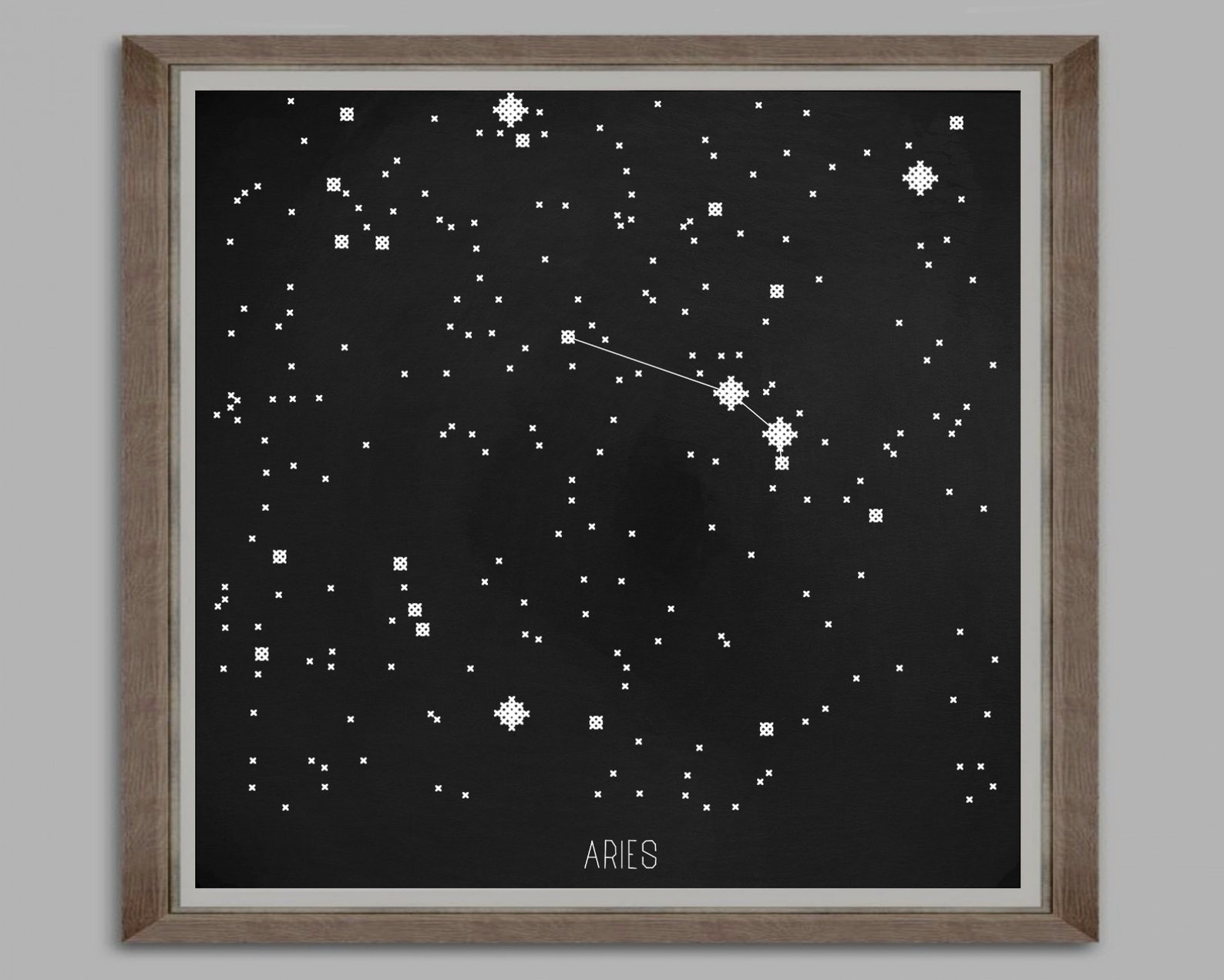 Aries Constellation, Cross Stitch Pattern, Beginner Needlepoint Chart ...