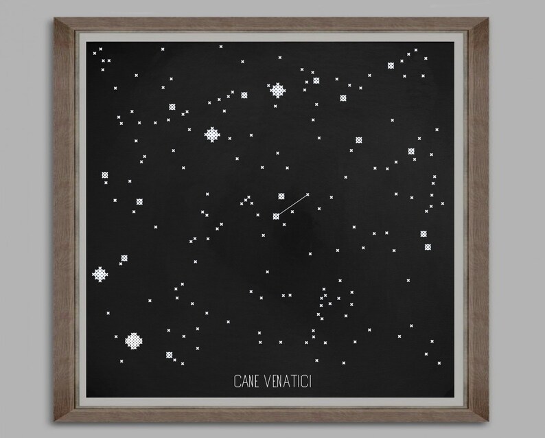 Canes Venatici Constellation, Cross Stitch Pattern, Beginner ...