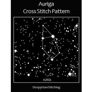 Auriga Constellation, Cross Stitch Pattern, Beginner Needlepoint Chart, Easy Embroidery ...
