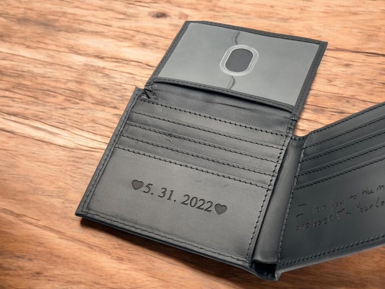 Valentines Gift for Boyfriend, Personalized Leather Bifold Wallet ...