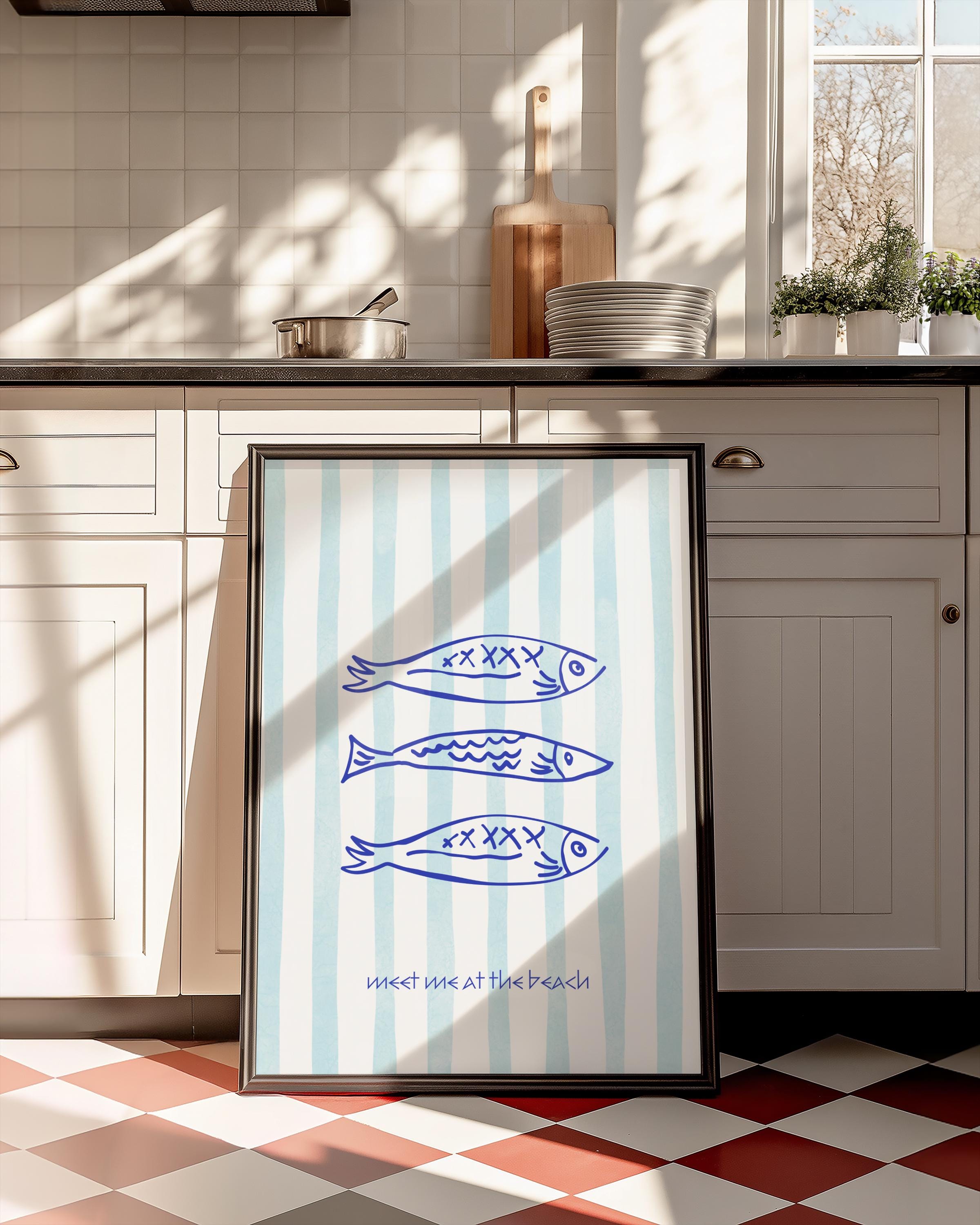 Sardines Print Meet Me at the Beach Print Poster Fisherman Aesthetic ...