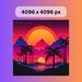 Synthwave Sunset Clipart | Square and Circle | Digital Download ...