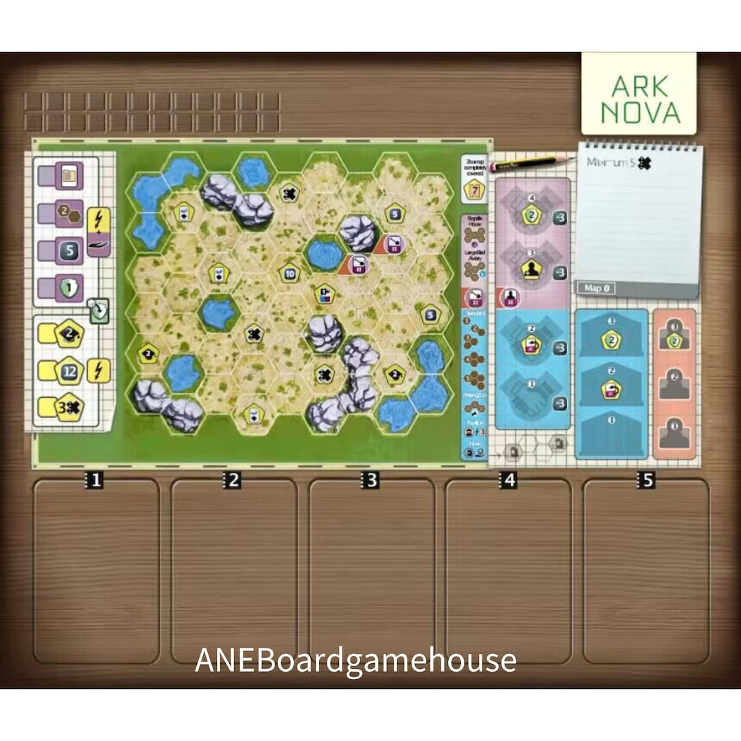Boardgame-ark Nova Player Mat Map-unofficial PRODUCT - Etsy