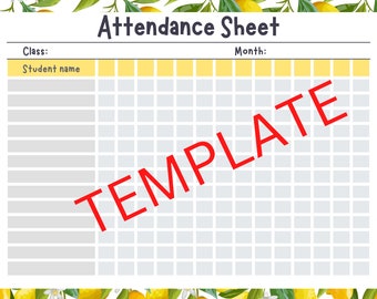 Class Attendance Sheet - Etsy