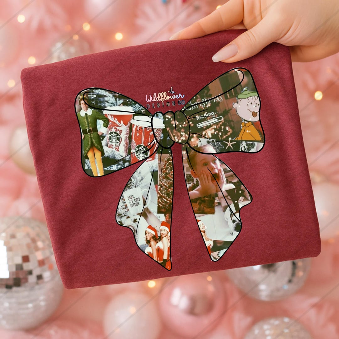 Christmas Movie Collage Bow PNG | Holiday Film Mashup Design | ELF ...