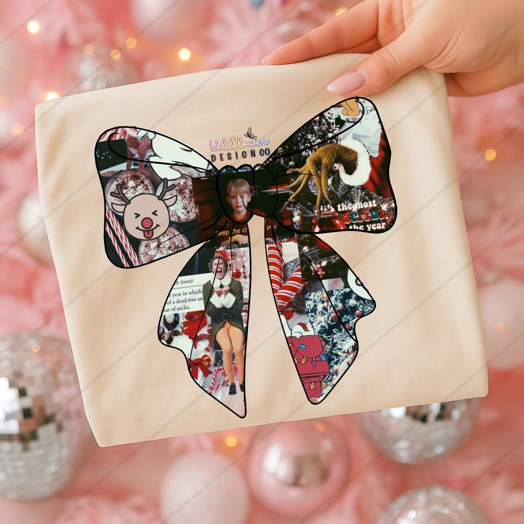 Christmas Movie Collage Bow PNG | Holiday Film Mashup Design | ELF ...