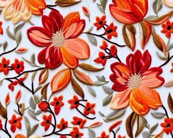 Embroidery Floral Seamless Pattern, Seamless Repeat, 300 Dpi, Seamless ...