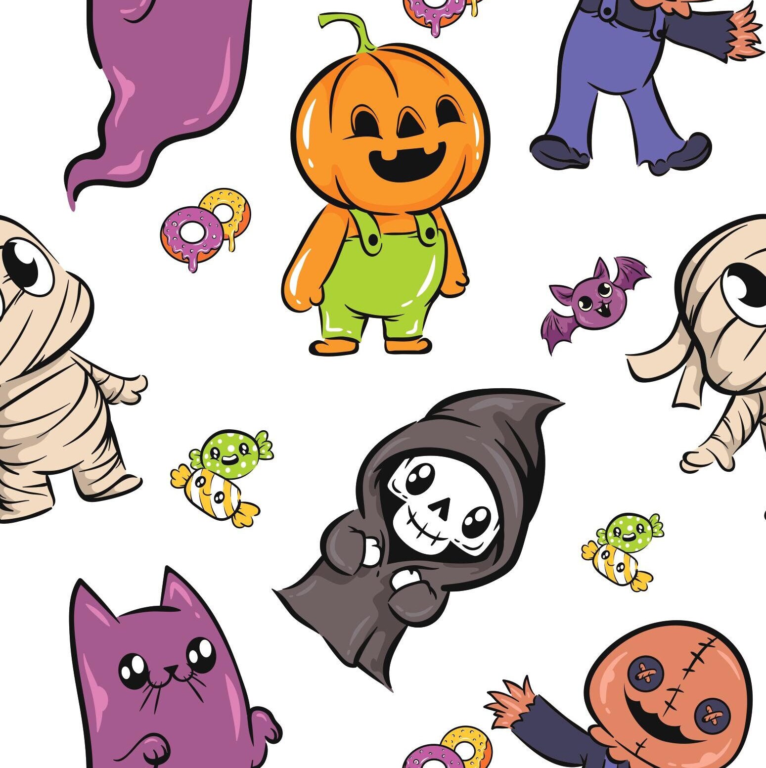 Spooky Fellas - Seamless File - 2 Pack - Seamless Pattern Design - for ...