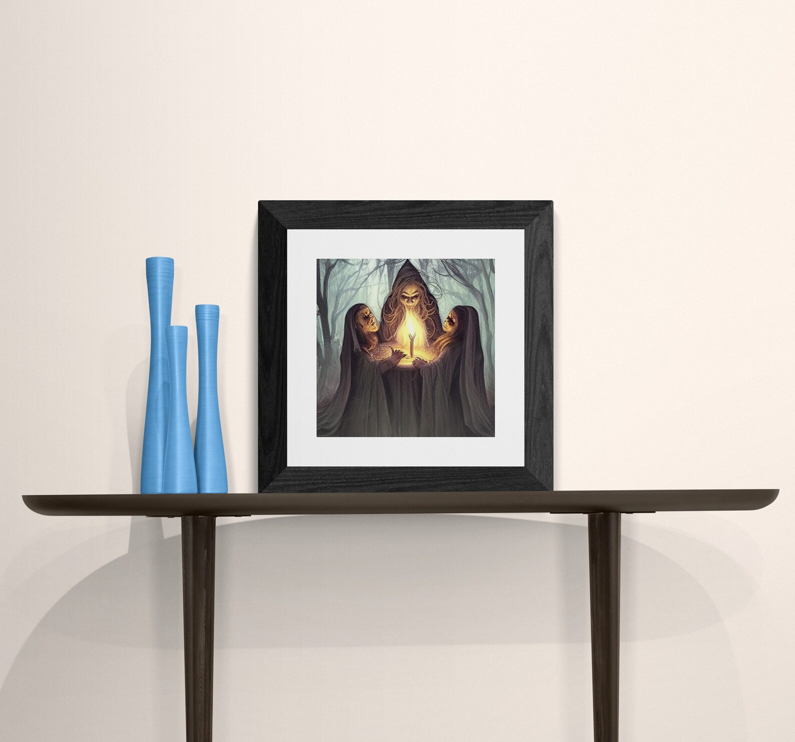 Witches Casting Spell in Ancient Ritual Salem Witch Trials Mock Art ...