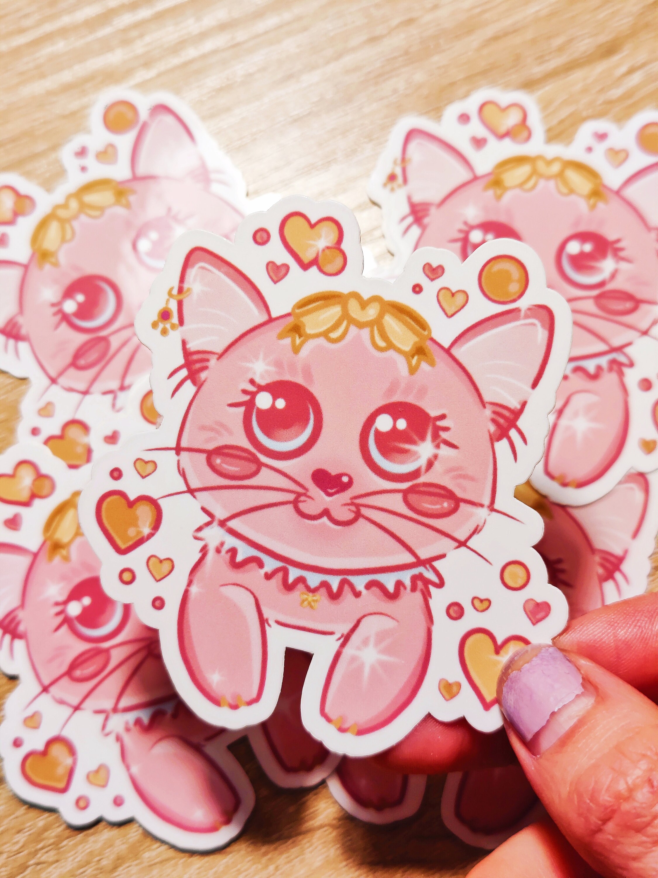 Pastel Chibi Cat Sticker Kawaii Cat Sticker Aesthetic Sticker Kittycore ...