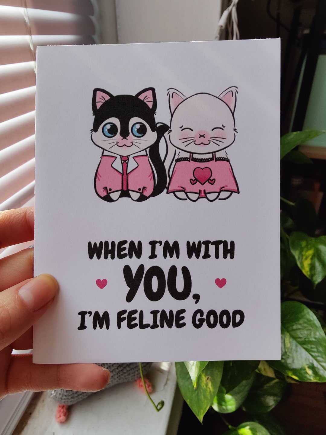 Cat Valentine Card Cat Love Card Personalized Card Couples Card ...