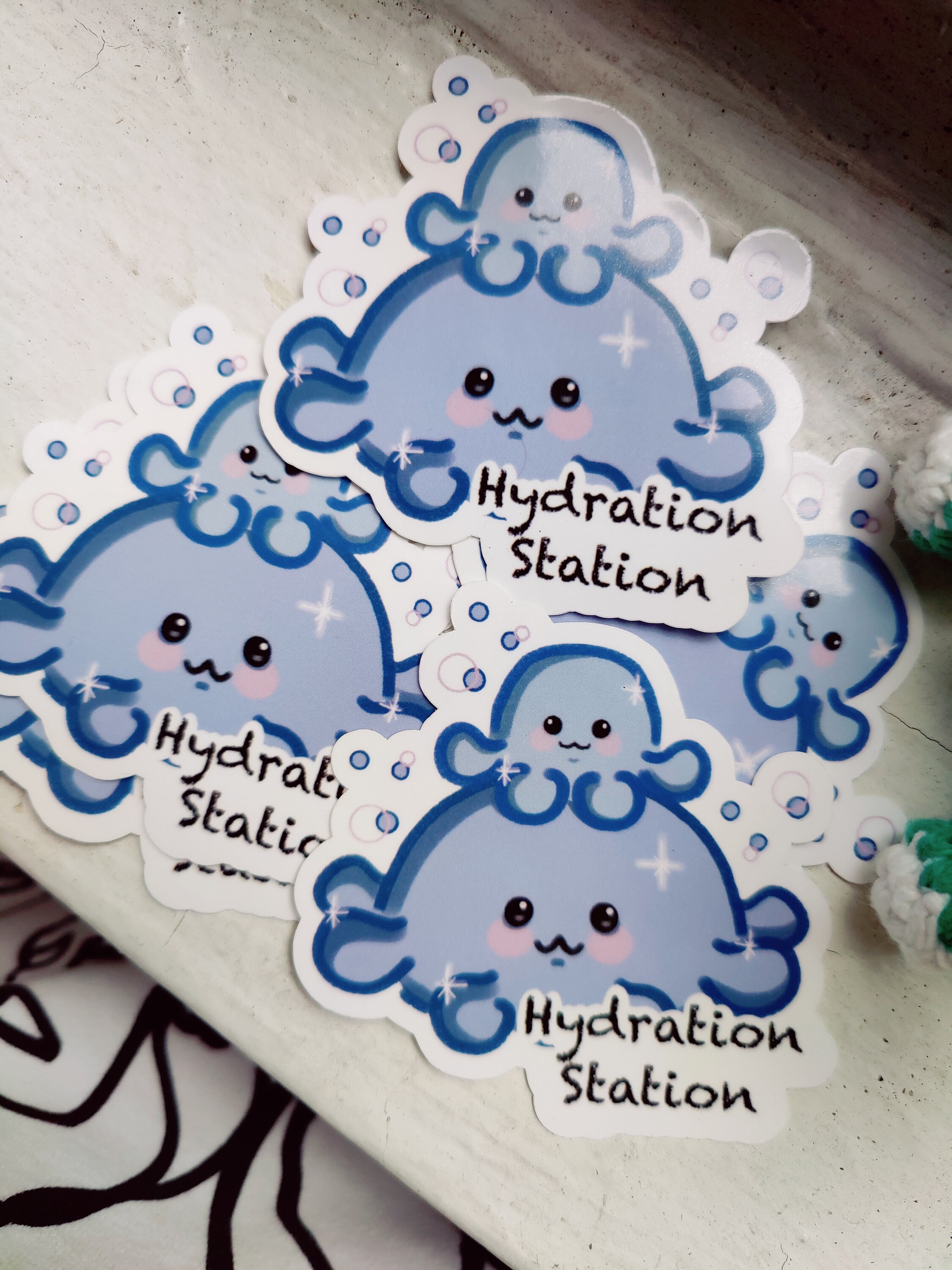Hydration Octopus Sticker Hydrate Reminder Sticker Holographic Vinyl ...