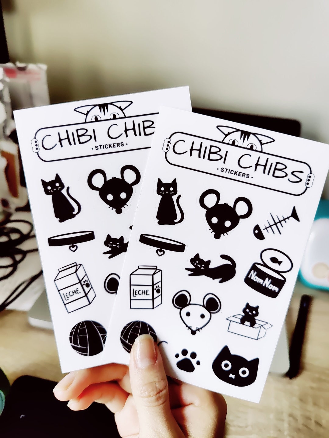 Cat-icons Sticker Sheet Clear Vinyl Sticker Sheet Cat Stickers ...
