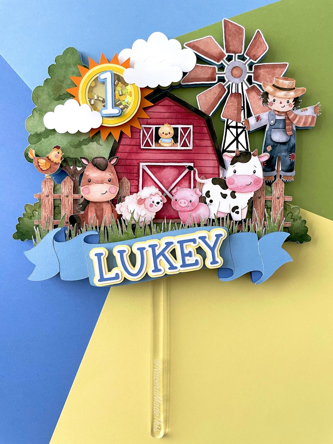 Farm Cake Topper Barnyard Birthday Party - Etsy