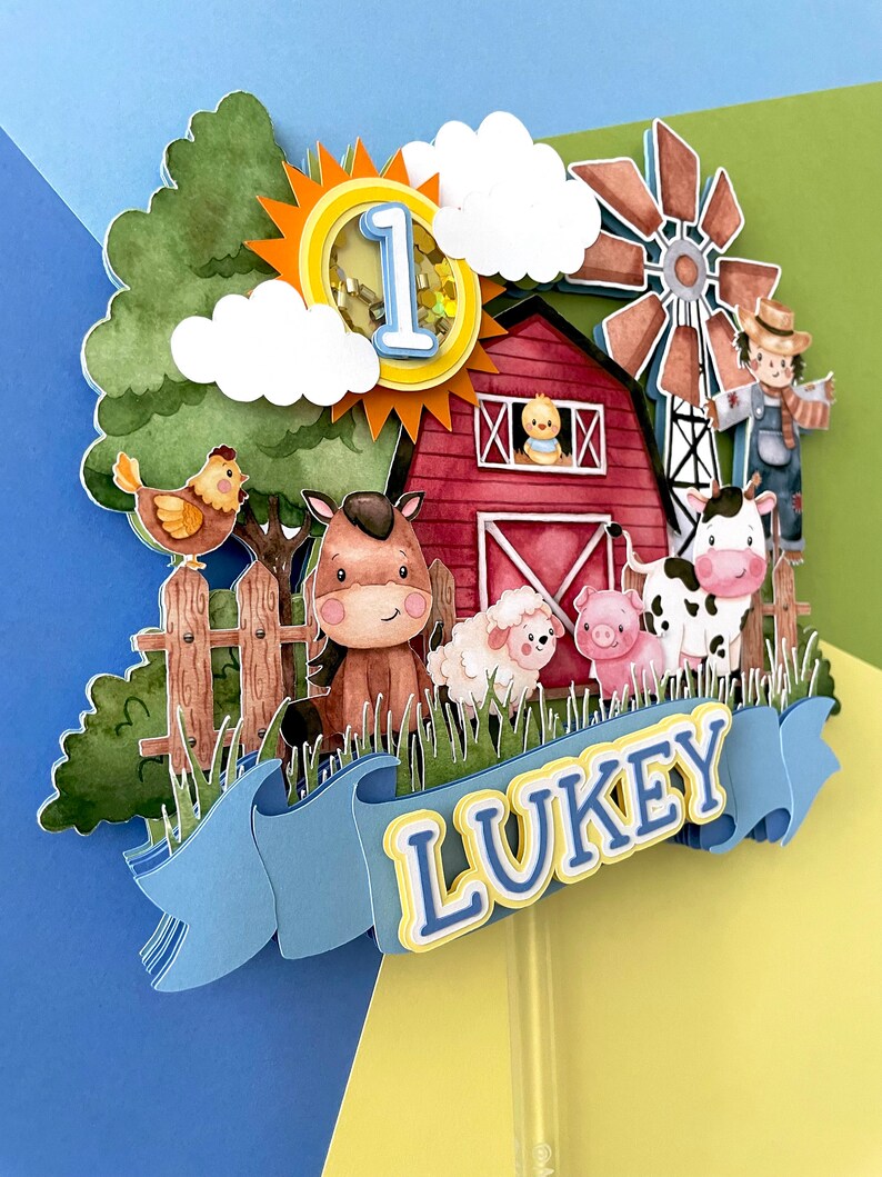 Farm Cake Topper Barnyard Birthday Party - Etsy