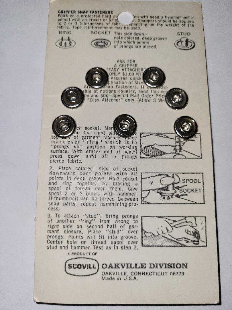 Vintage Scovill Snap Fasteners - Etsy