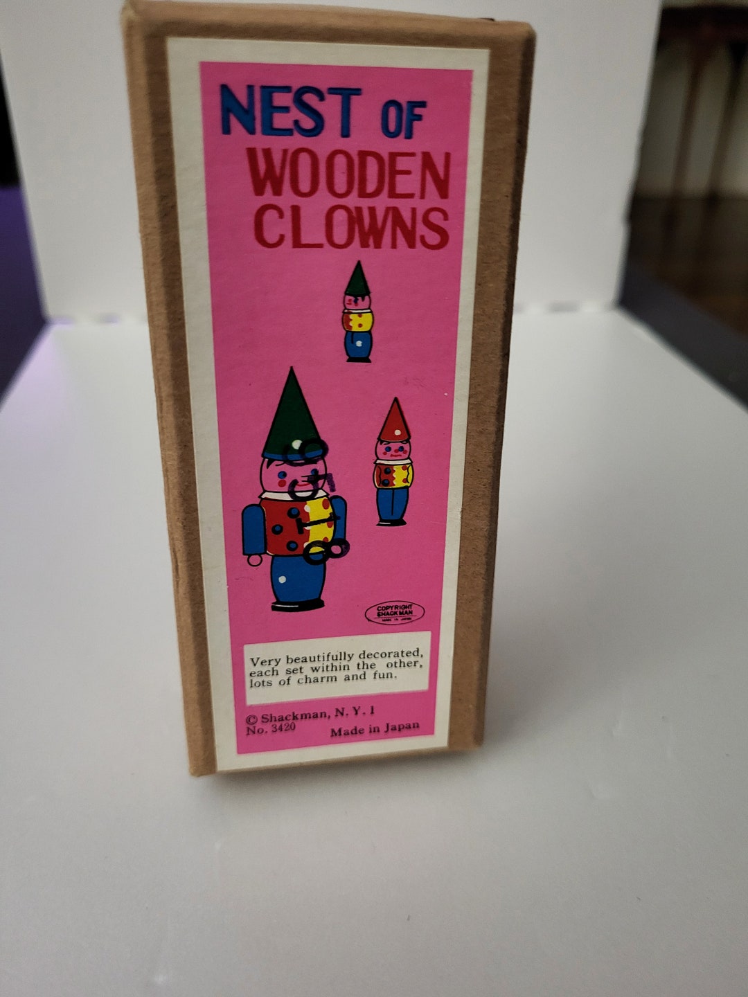 Vintage Shackman Toy Nest of Wooden Clowns - Etsy