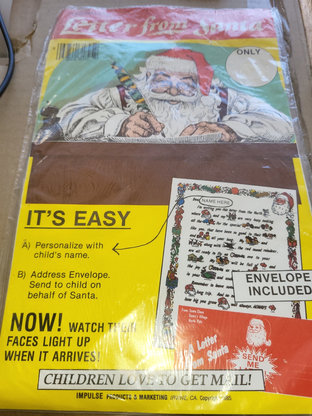 1985 Letter From Santa - Etsy