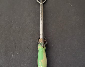 Vintage Fork With Green Wood Handle - Etsy