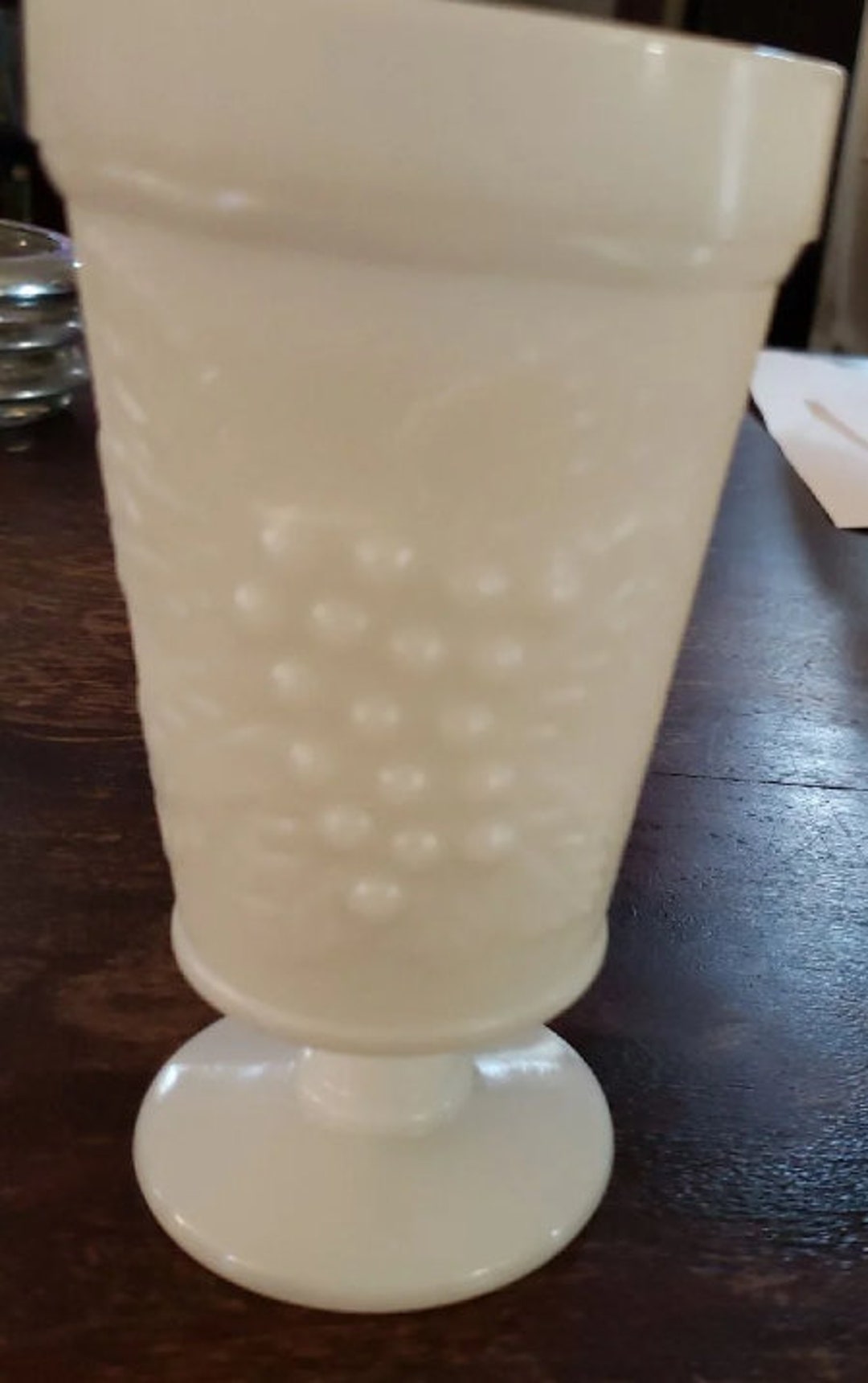 Milk Glass Goblet With Grape Pattern - Etsy
