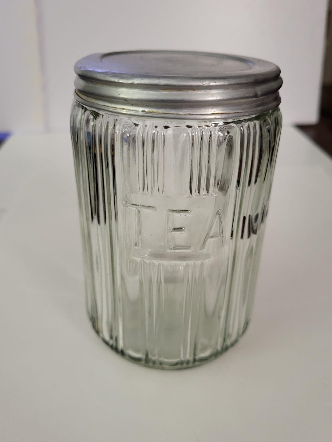 Hoosier Ribbed Glass Tea Jar - Etsy