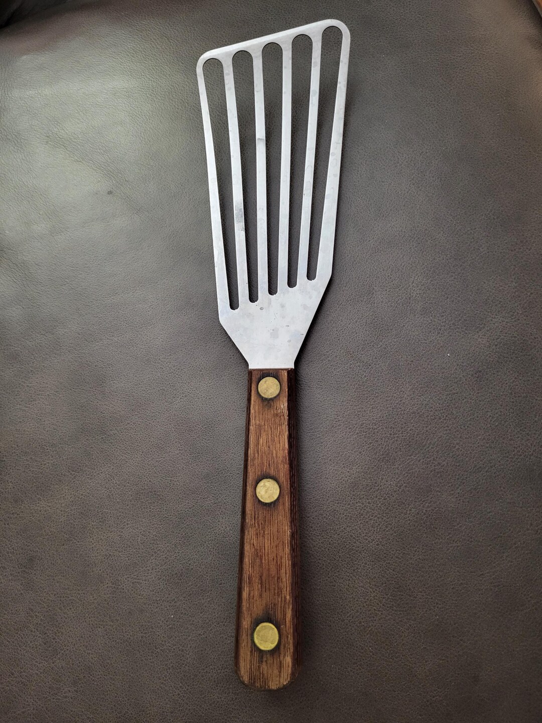 Slotted Spatula With a Wood Handle - Etsy