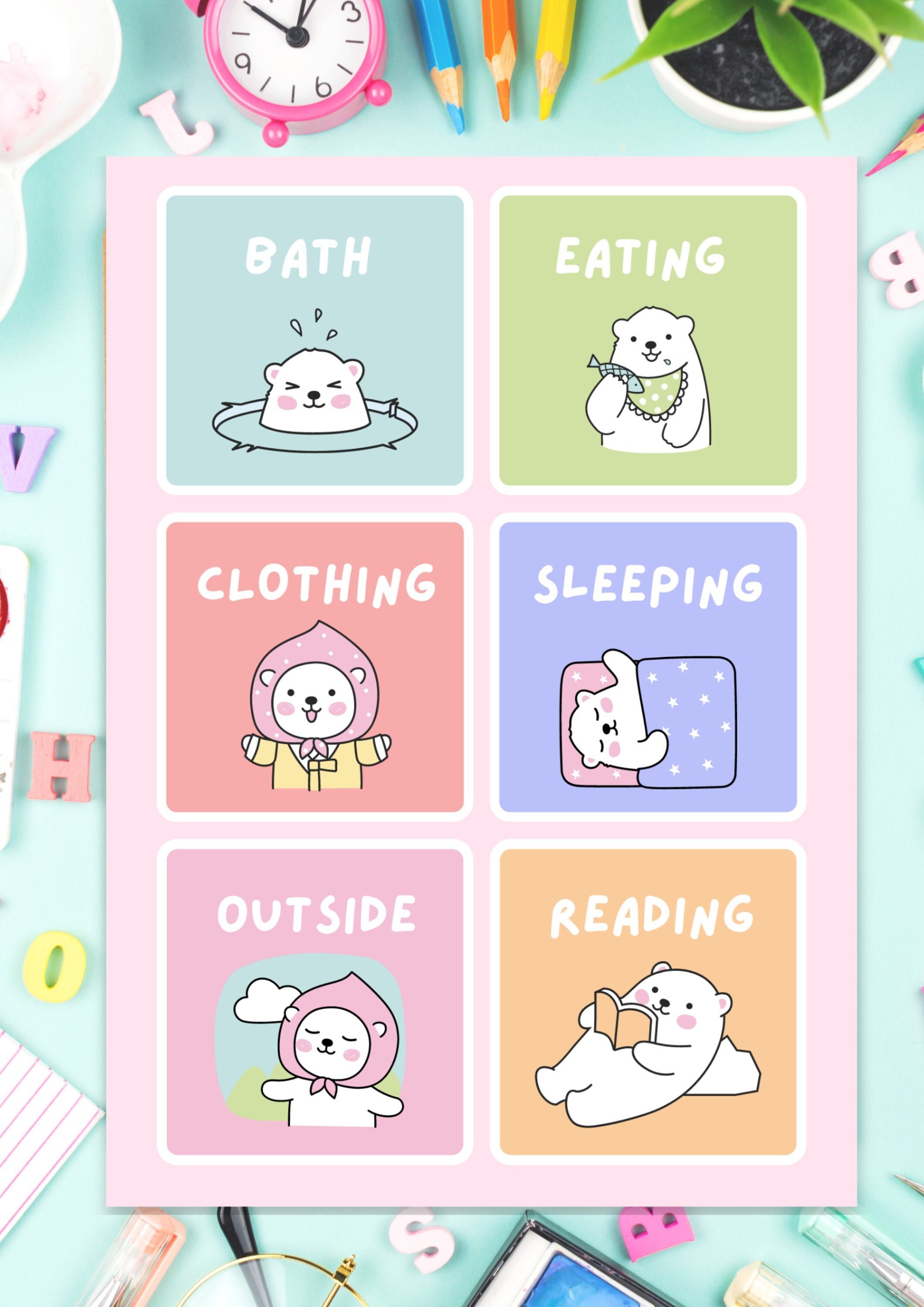 Daily Actions Visual Aids - A4 Printable Communication - English, Cue ...