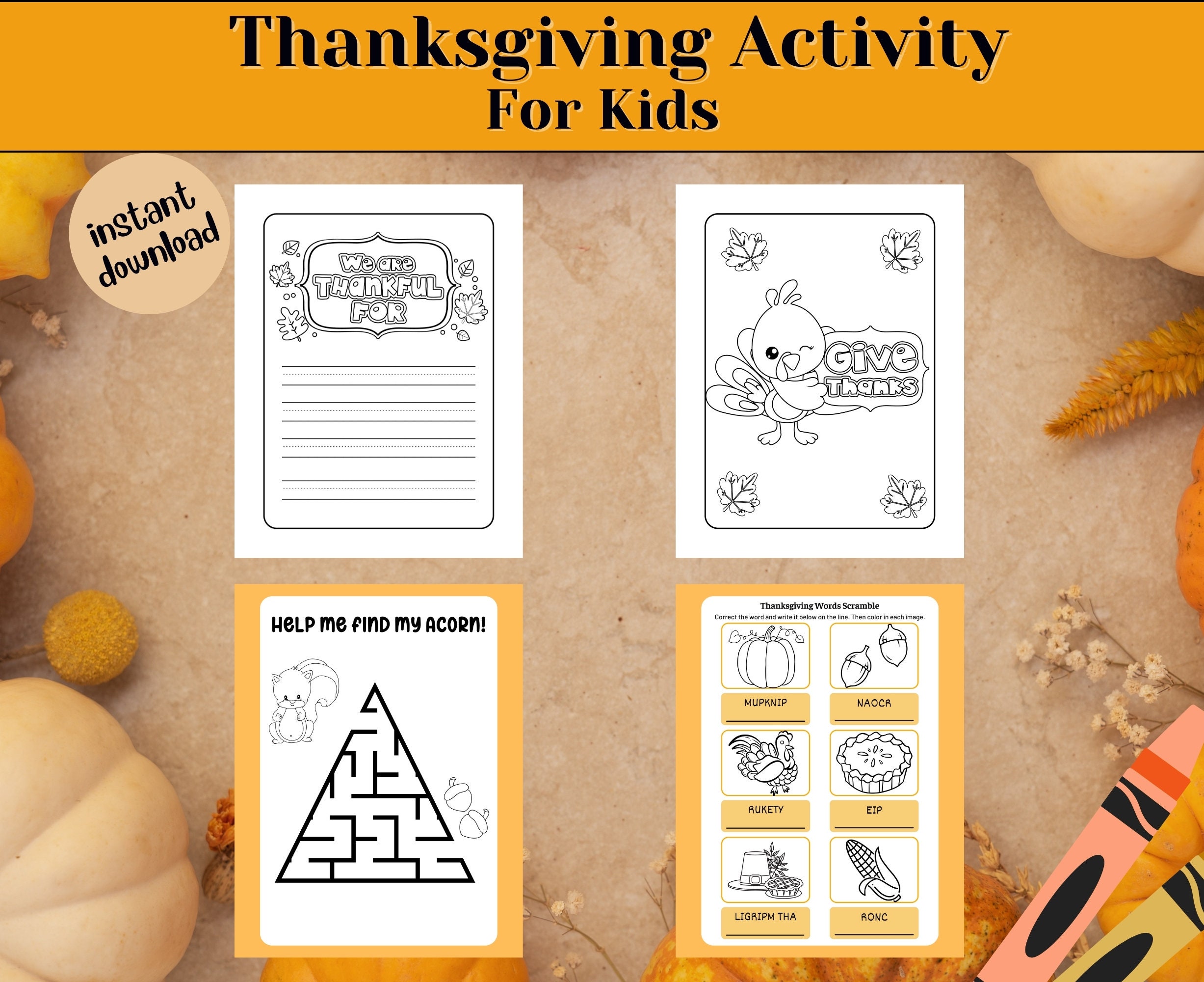 Thanksgiving Printable Activity for Kids | Kids Thanksgiving Crafts ...
