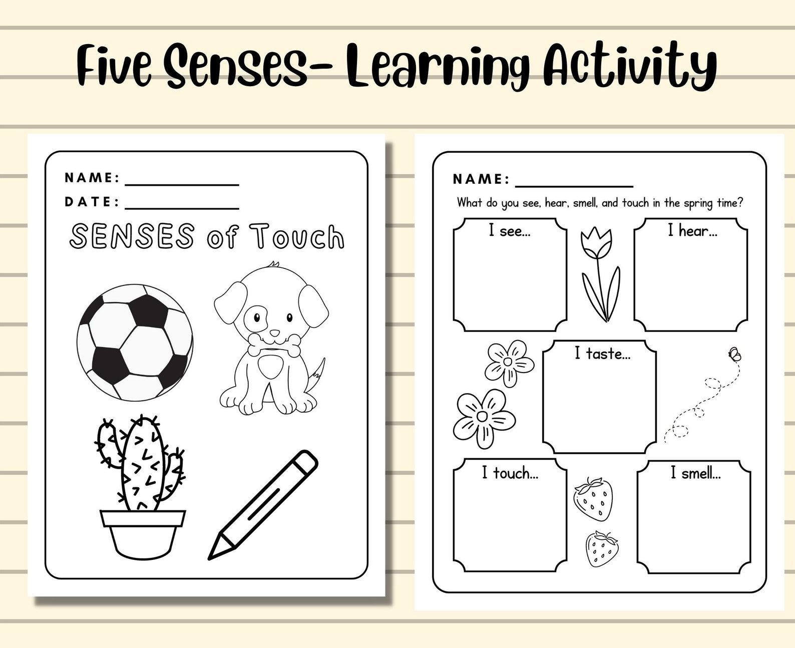 8 Pages of Five Senses Worksheets. Preschool Worksheets. Preschool ...