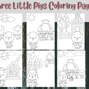 The Three Little Pigs Story Coloring Pages, Printable Kids Coloring ...