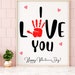 I Love You Footprint Handprint Art Craft, Valentine's Day Craft for ...