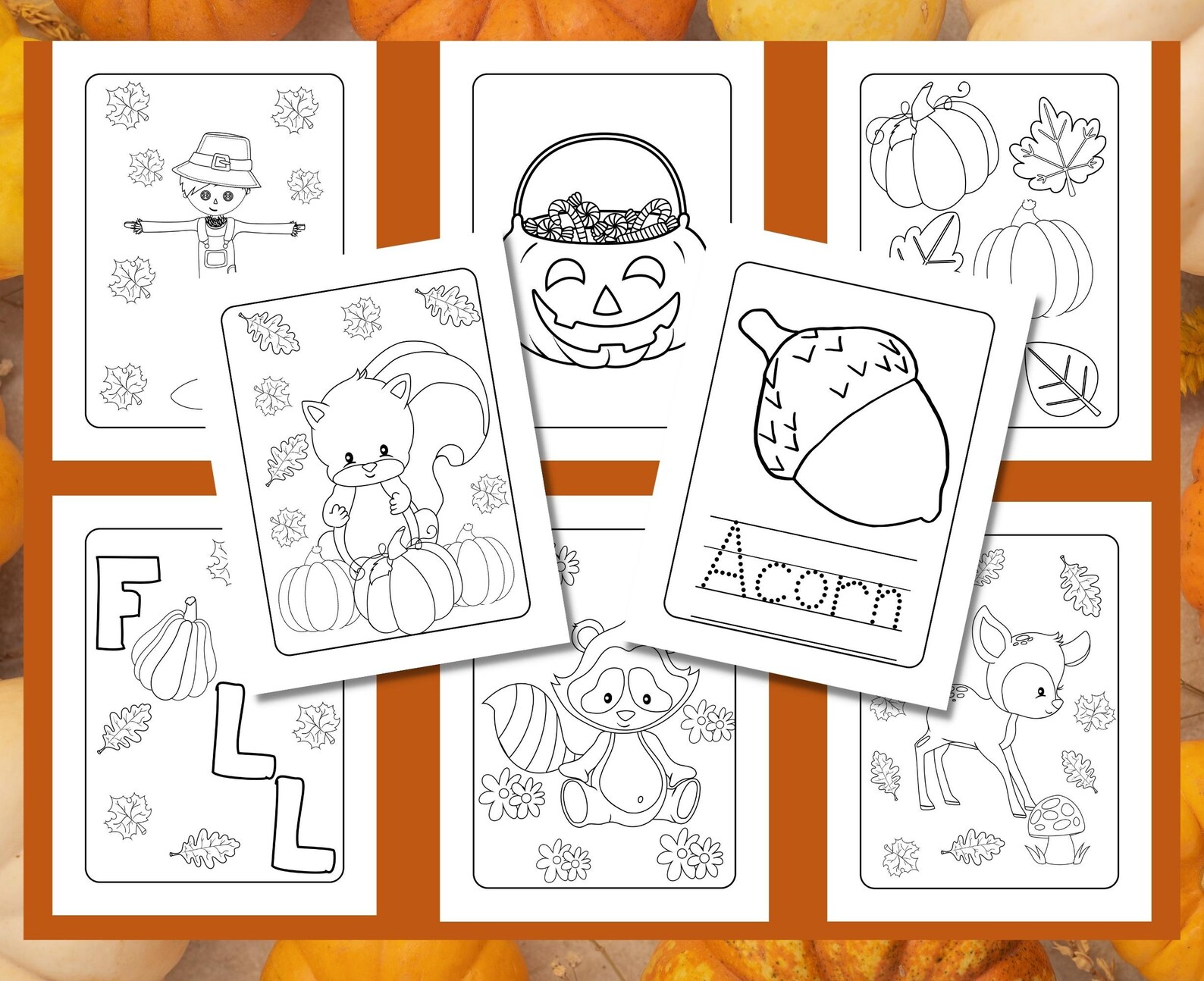 20 Coloring Pages, Fall Coloring Pages, Autumn Coloring Sheets, Autumn ...