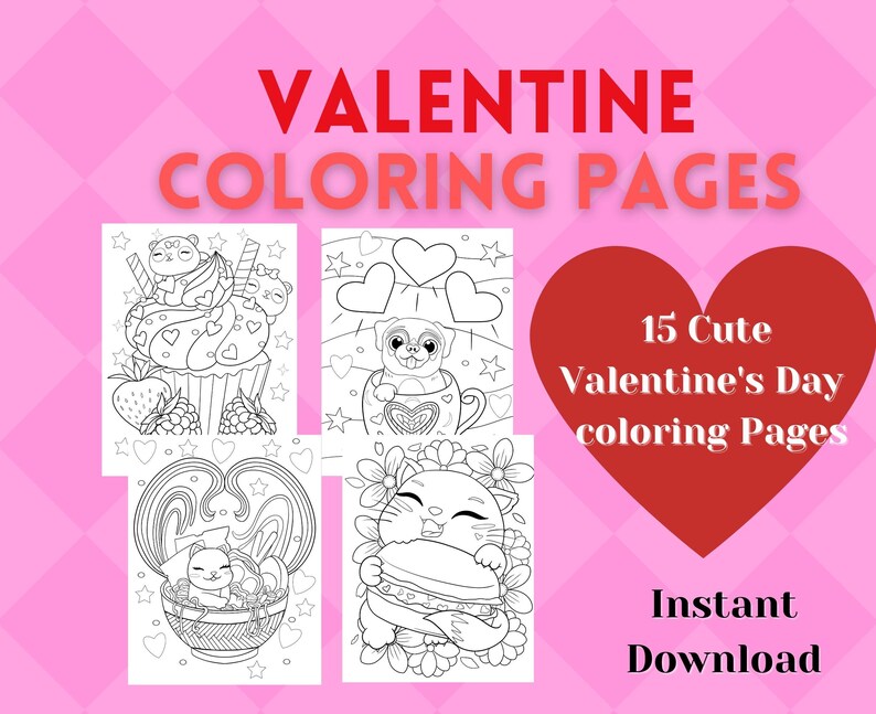 15 Printable Valentine's Day Kid's Activities, Valentine's Day Bundle ...