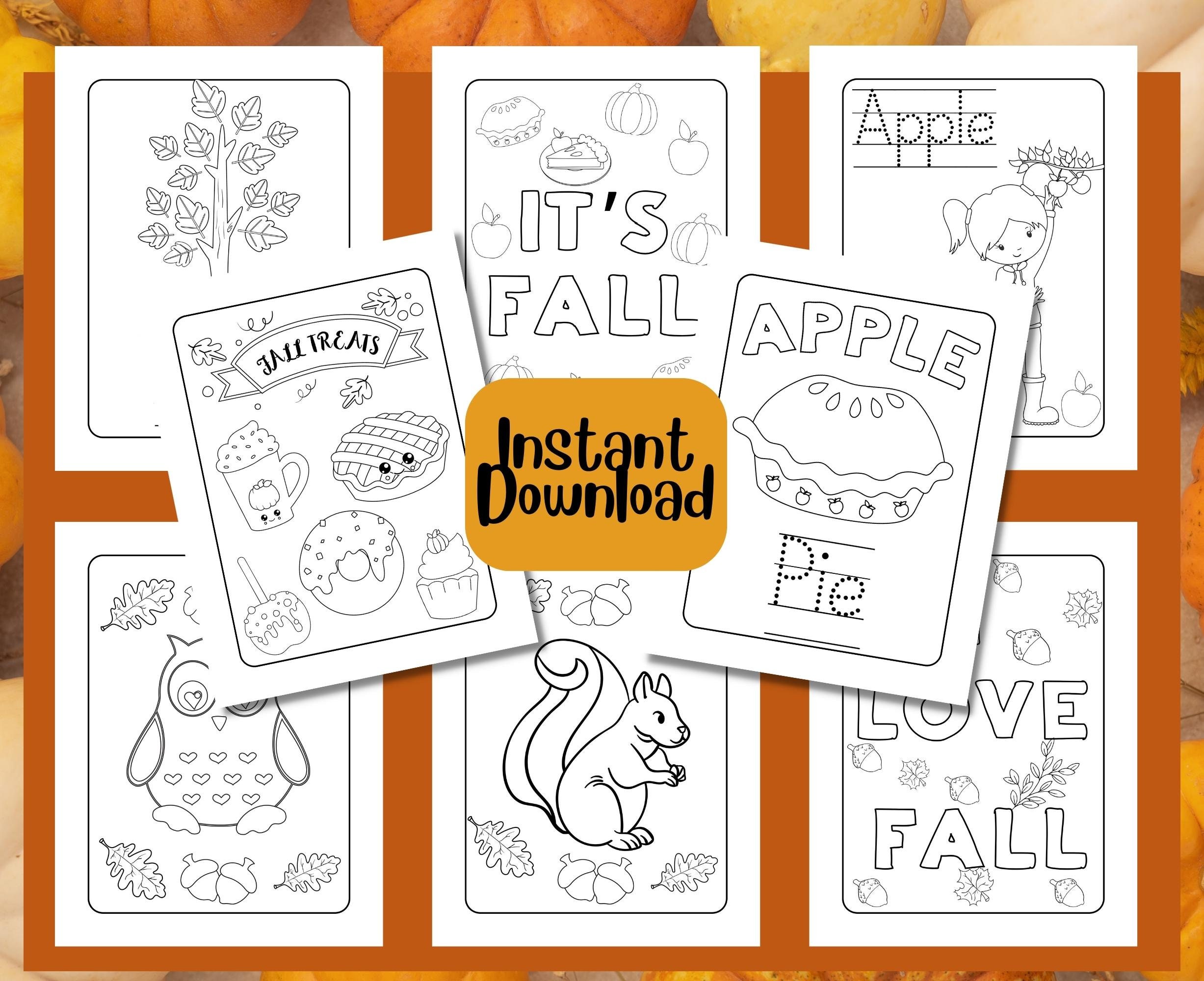 20 Coloring Pages, Fall Coloring Pages, Autumn Coloring Sheets, Autumn ...