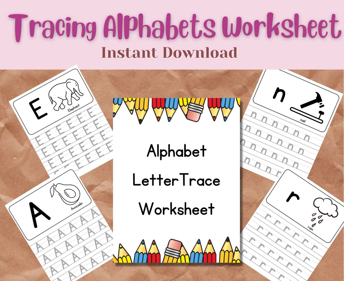 Alphabet Tracing Printable, A to Z Letters, Upper and Lower Case ...