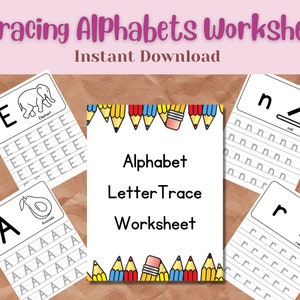 Alphabet Tracing Printable, A to Z Letters, Upper and Lower Case ...