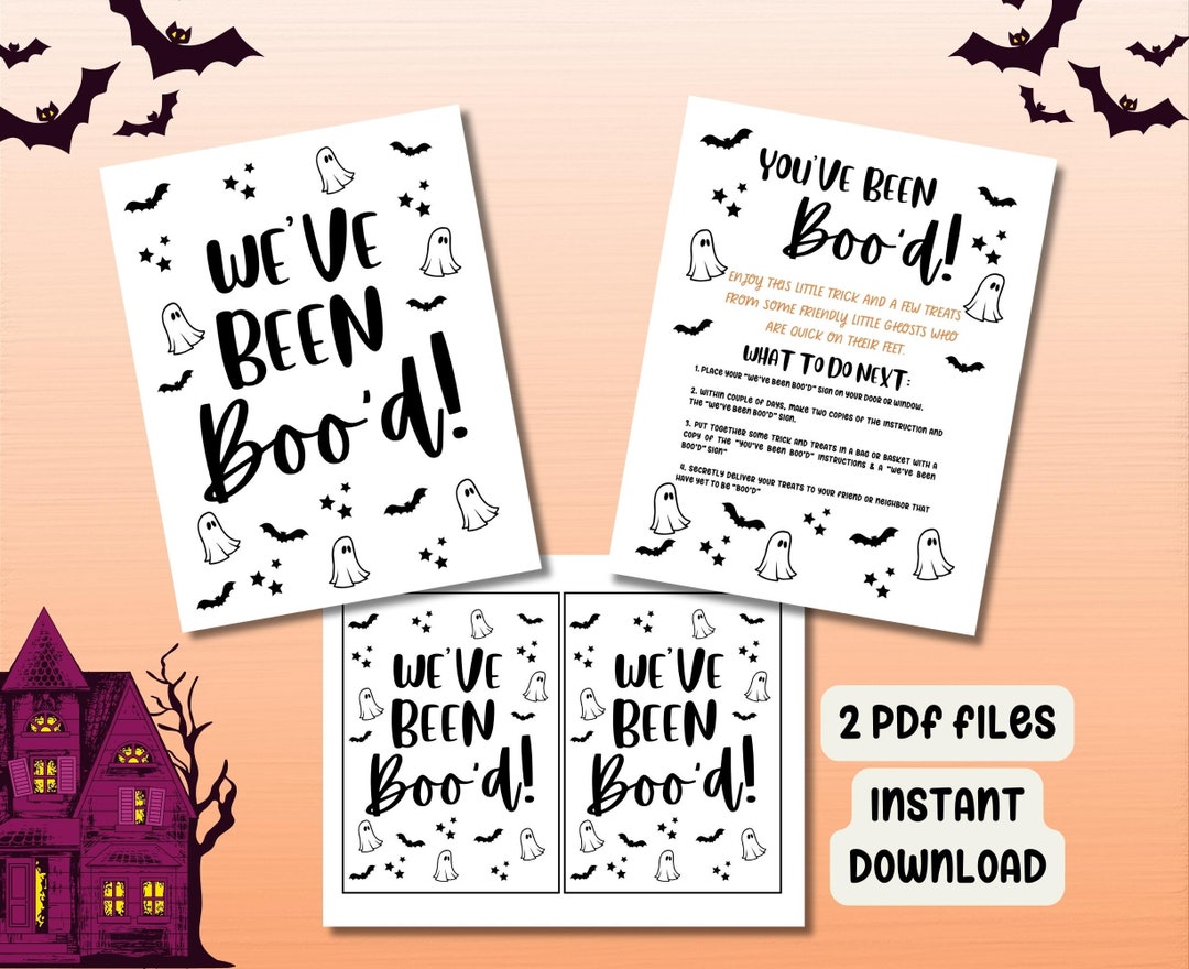 You've Been Boo'd Printable| Trick or Treat| Halloween Treat Ghost Cute ...