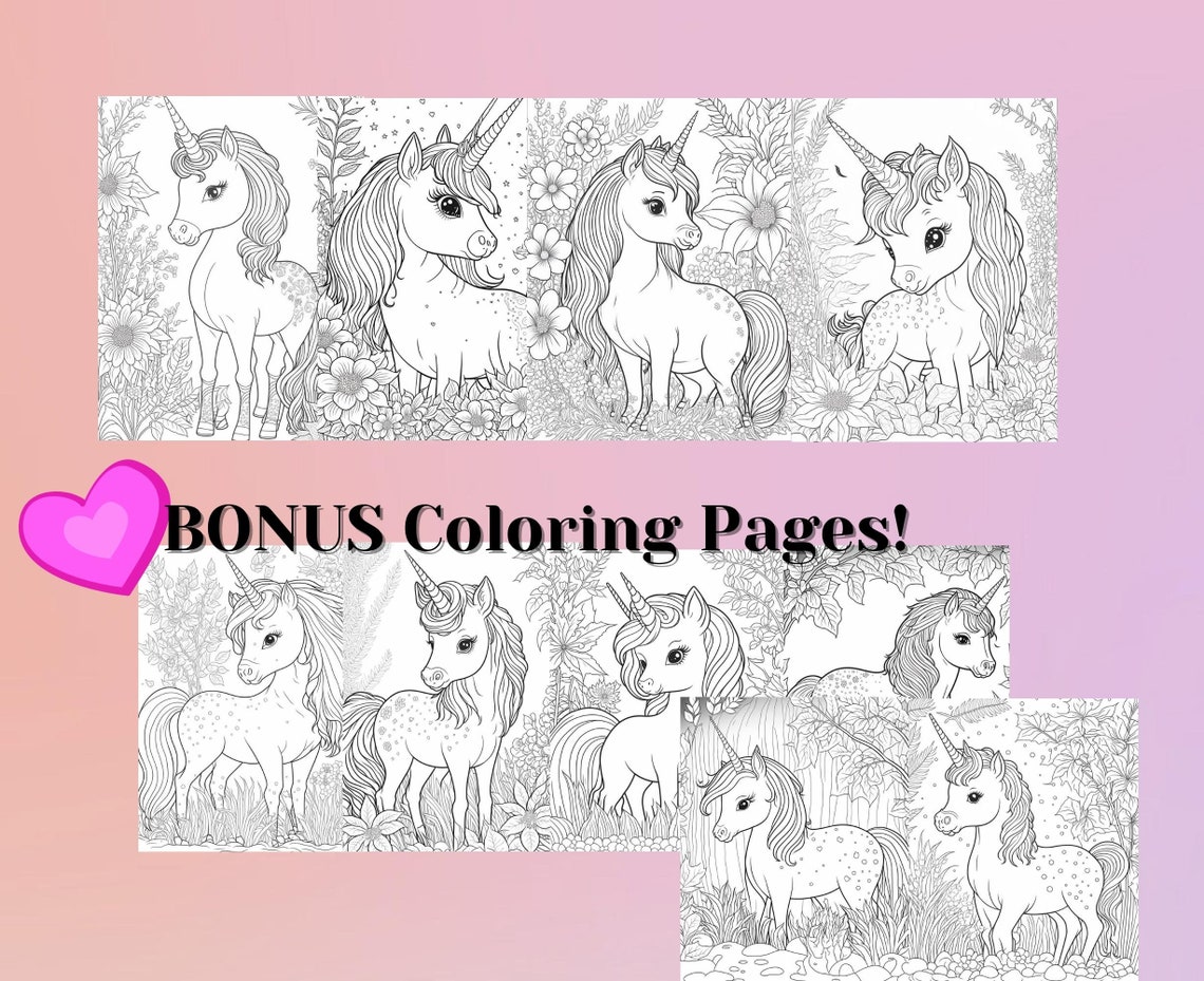 Unicorn Coloring Pages,printable Unicorn Coloring Pages, Instant ...