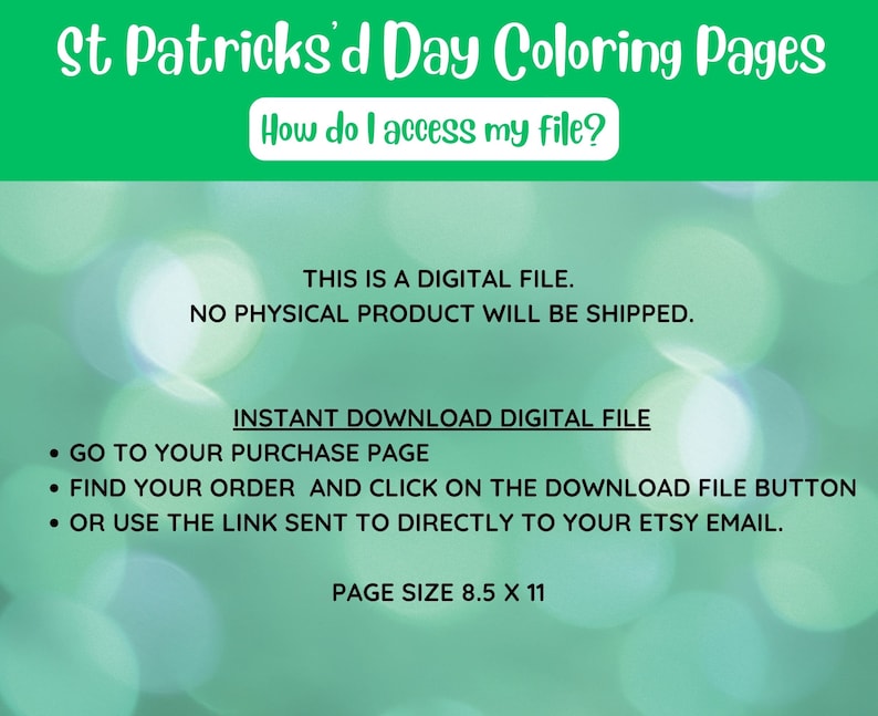 St. Patricks Day Coloring Page Set - Instant Download - Saint Paddy's ...