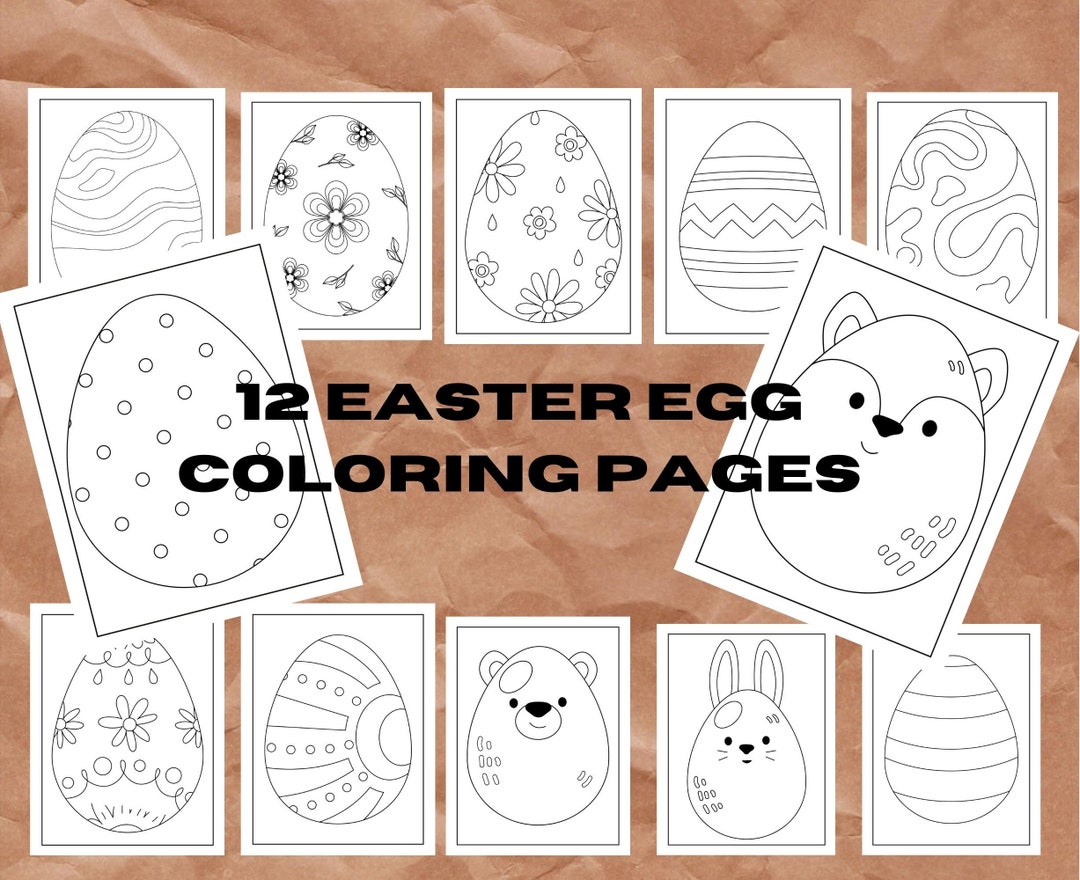 Easter Eggs Coloring Pages for Kid, Easter Coloring Printable, Easter ...
