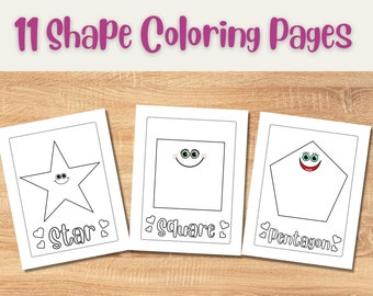 10 Printable Shapes Coloring Pages Worksheets for Kids: Preschool ...